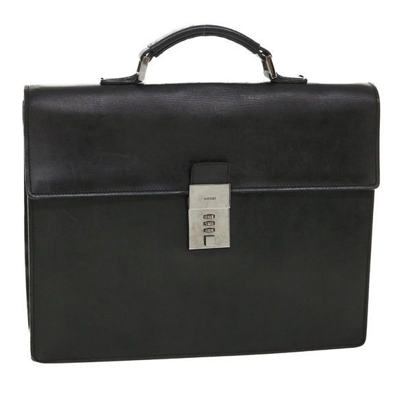 Gucci | Bags | Gucci Business Bag Leather Black 3444 Auth Ac756 | Poshmark